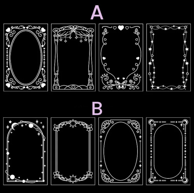 Frame Stickers 8 Aesthetic Metallic Stickers Four Choices - Etsy