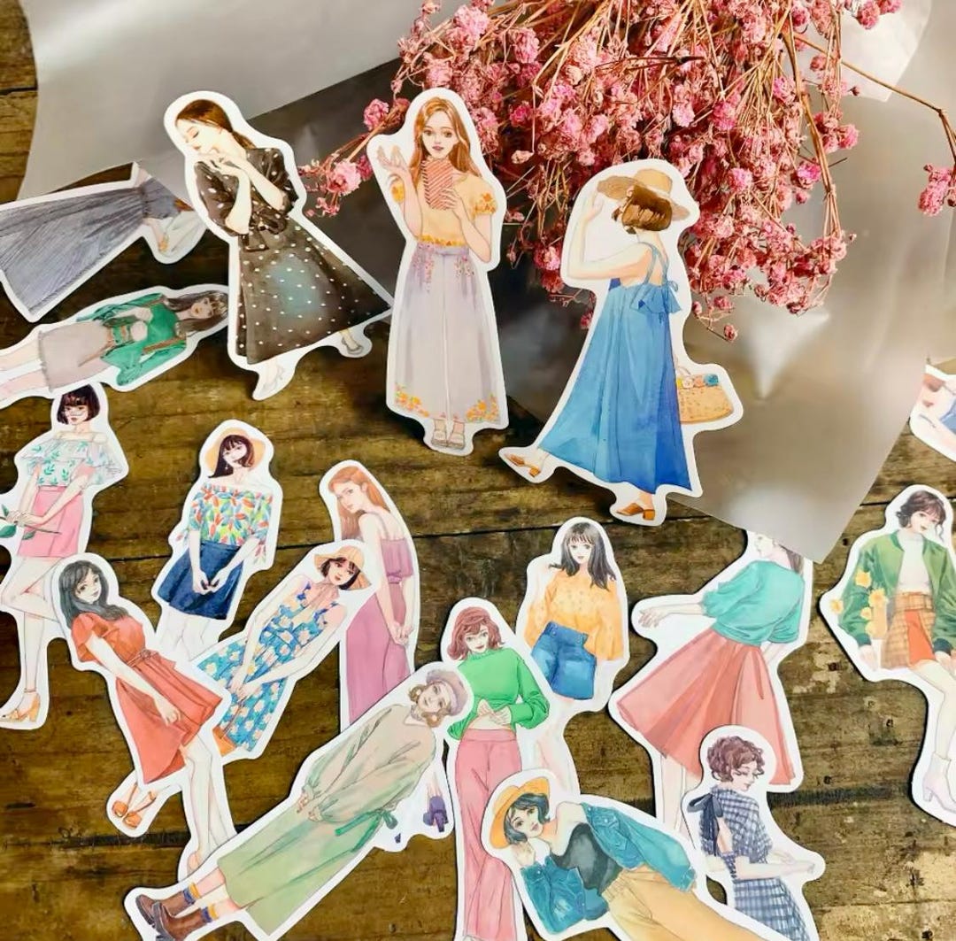 100 Female Stickers - Fashion Stickers - People Stickers - Scrapbook ...