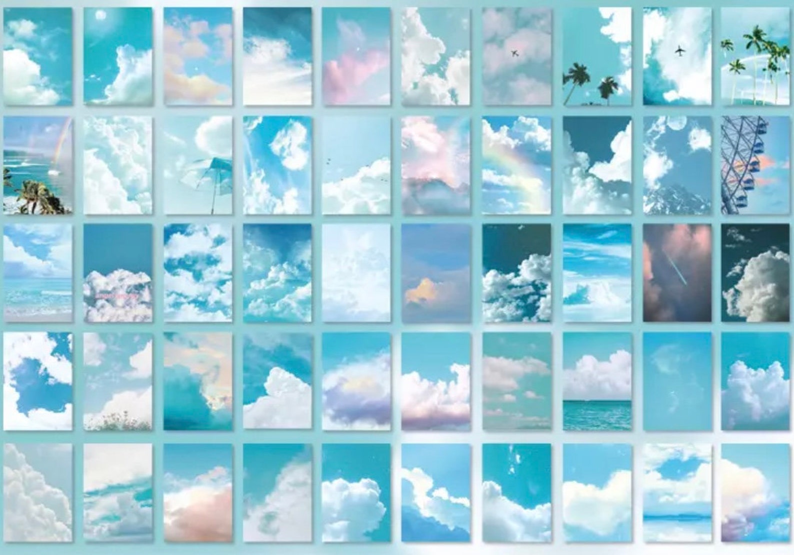 Aesthetic Sticker Book 6 COLOUR CHOICES 50 Cloud Stickers - Etsy
