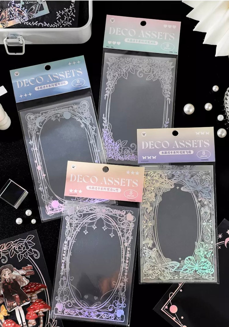 Frame Stickers 8 Aesthetic Metallic Stickers Four Choices - Etsy