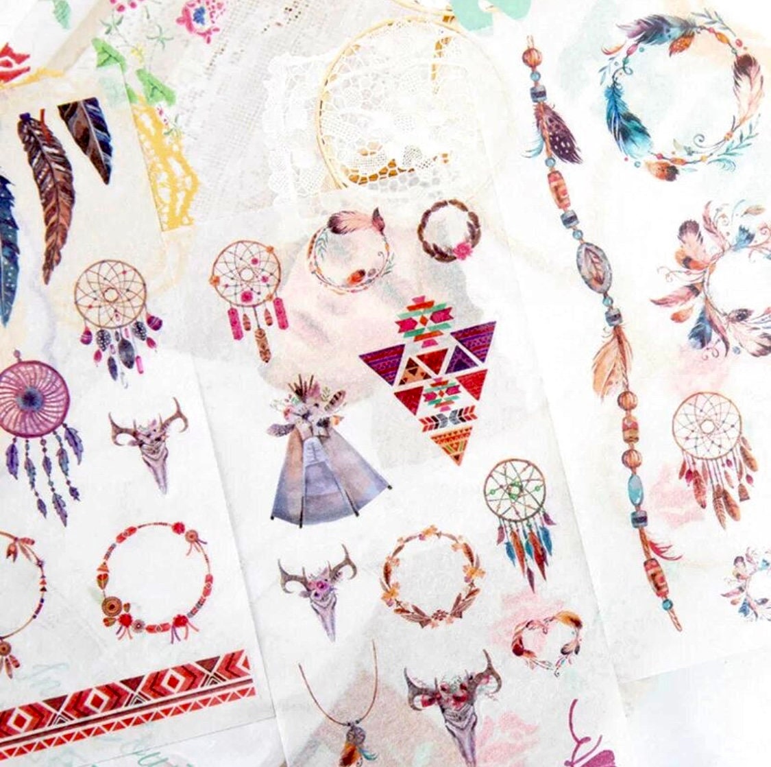Bohemian Stickers Craft Supplies Scrapbook Supplies - Etsy UK