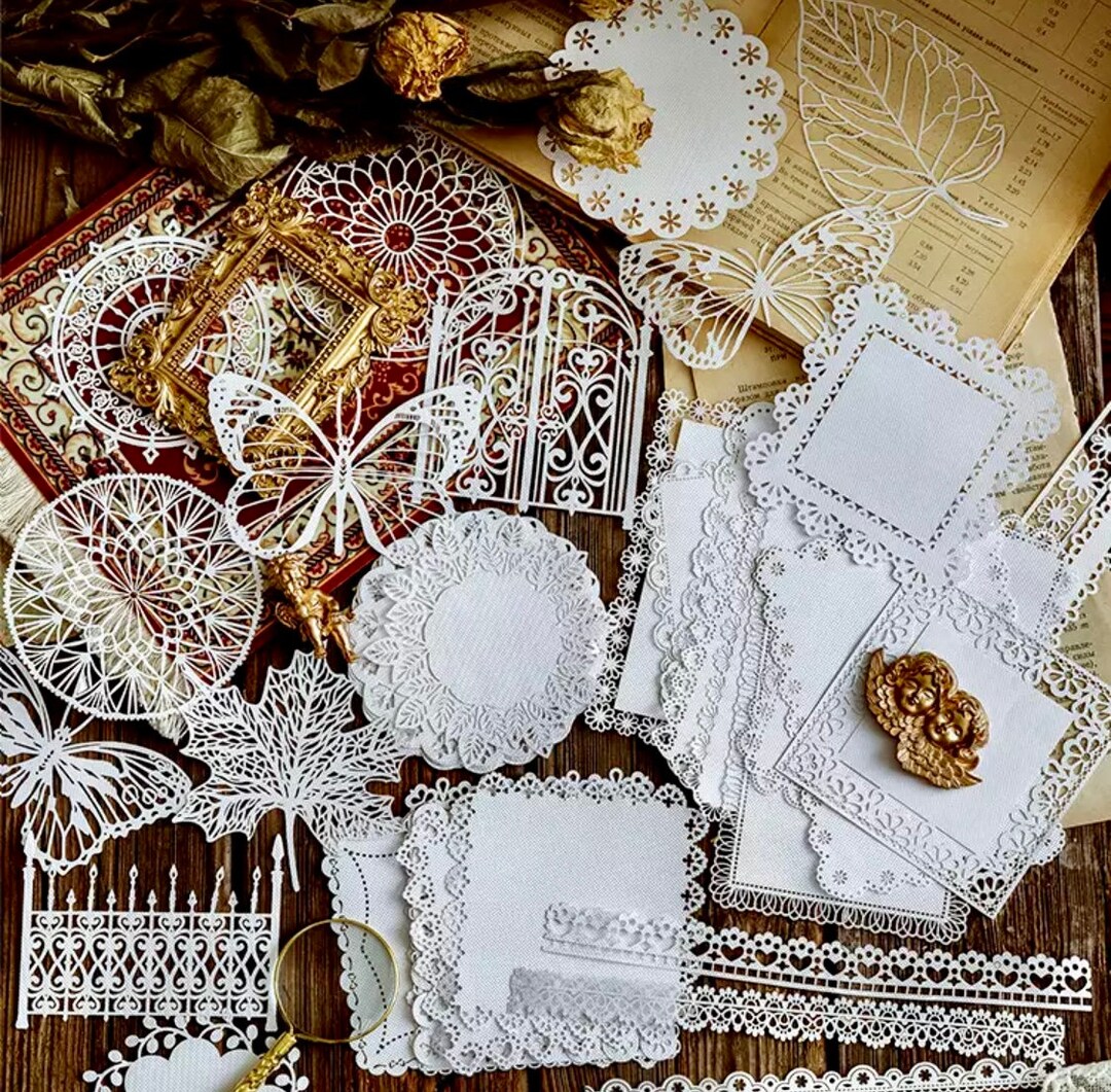 Lace Effect Paper Scrapbook Ephemera Junk Journal Supplies - Etsy Canada