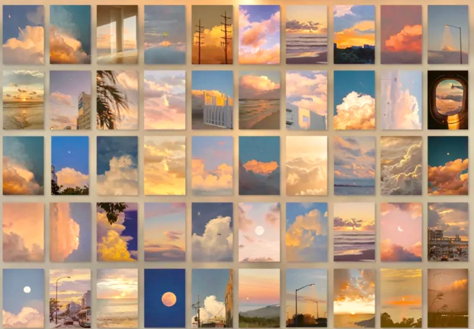 Aesthetic Sticker Book 6 COLOUR CHOICES 50 Cloud Stickers - Etsy