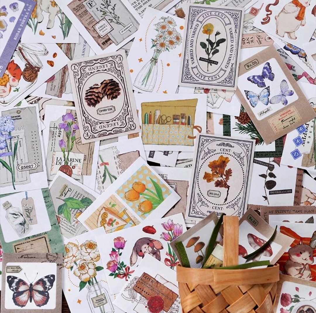 Retro Series Sticker Book - Ticket Stickers - Botanical Stickers ...