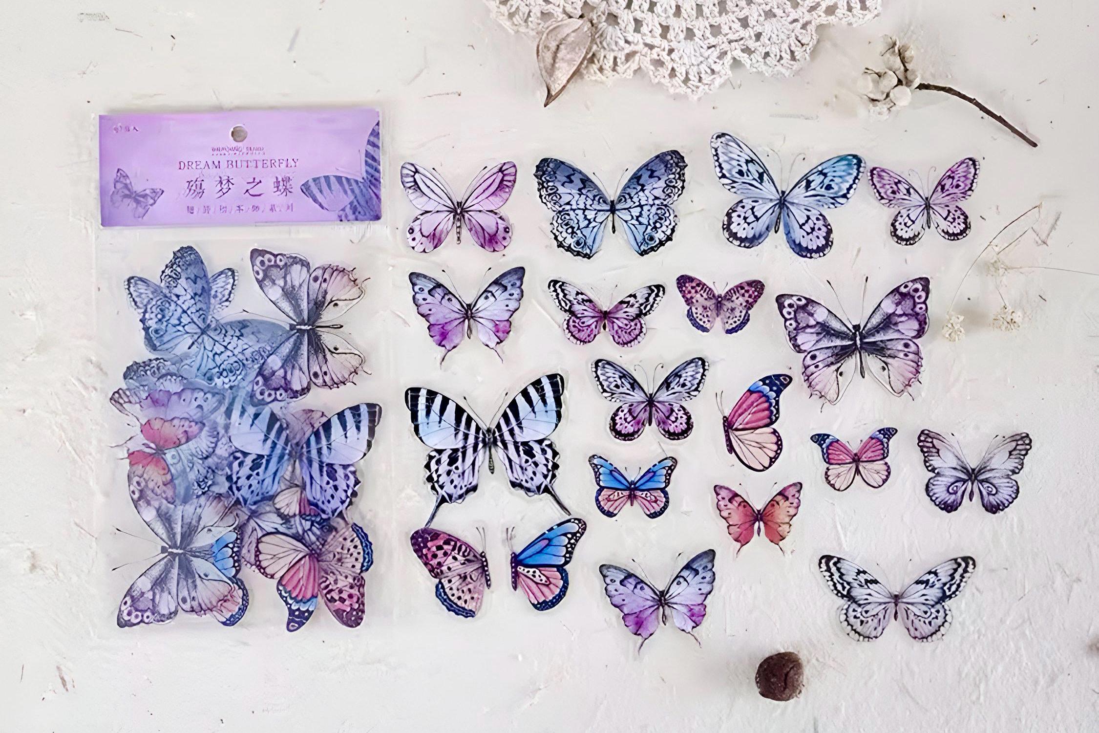 40 Butterfly Stickers - Card Making Supplies - Penpal Embellishments ...