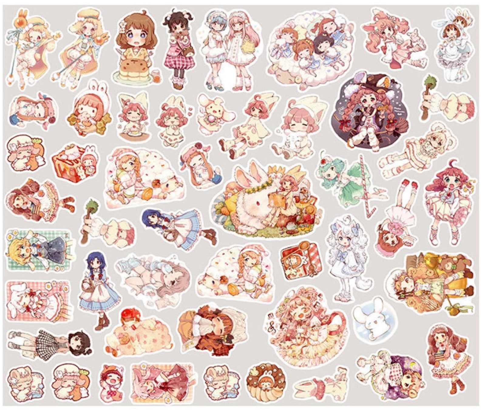 100 Cartoon Stickers 5 Different Designs Creative - Etsy