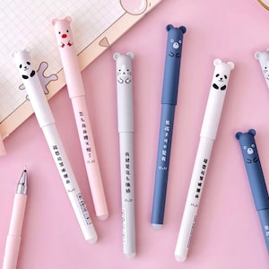 Erasable Gel Pen - Kawaii Stationery - Animal Black Ink Gel Pen ...