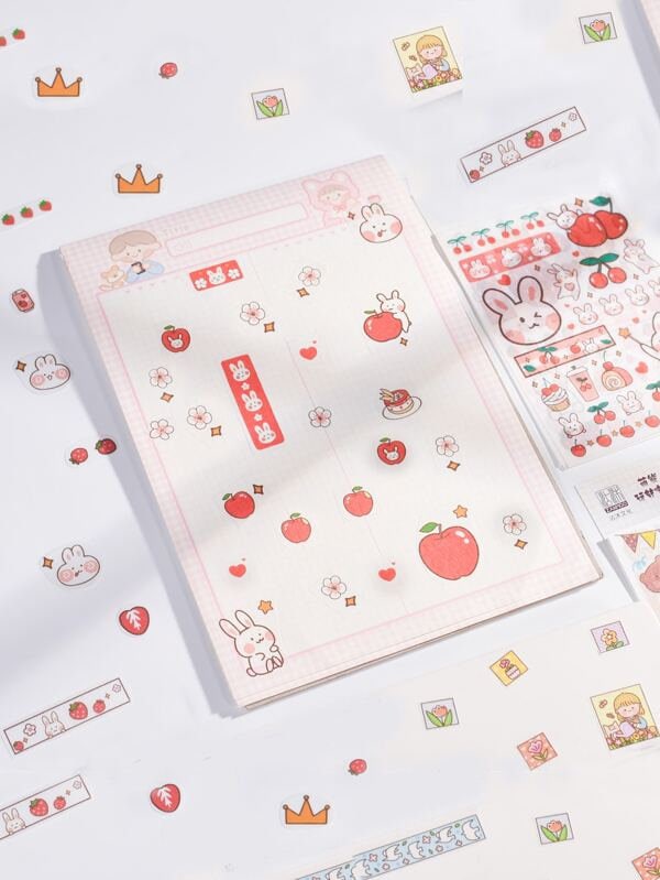 Kawaii Rabbit Stickers 4 Sheets Bunny Stickers Scrapbook - Etsy