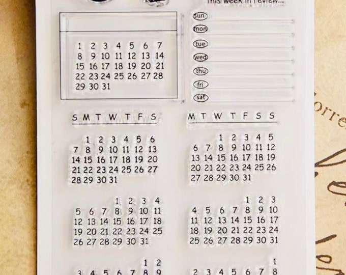 Calendar Stamp Set Monthly Stamps Planner Stamps Craft Stamps Fuctional ...