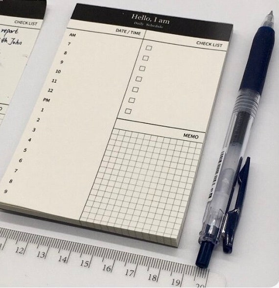 Daily Schedule Memo Pad Planner Supplies Scrapbook | Etsy