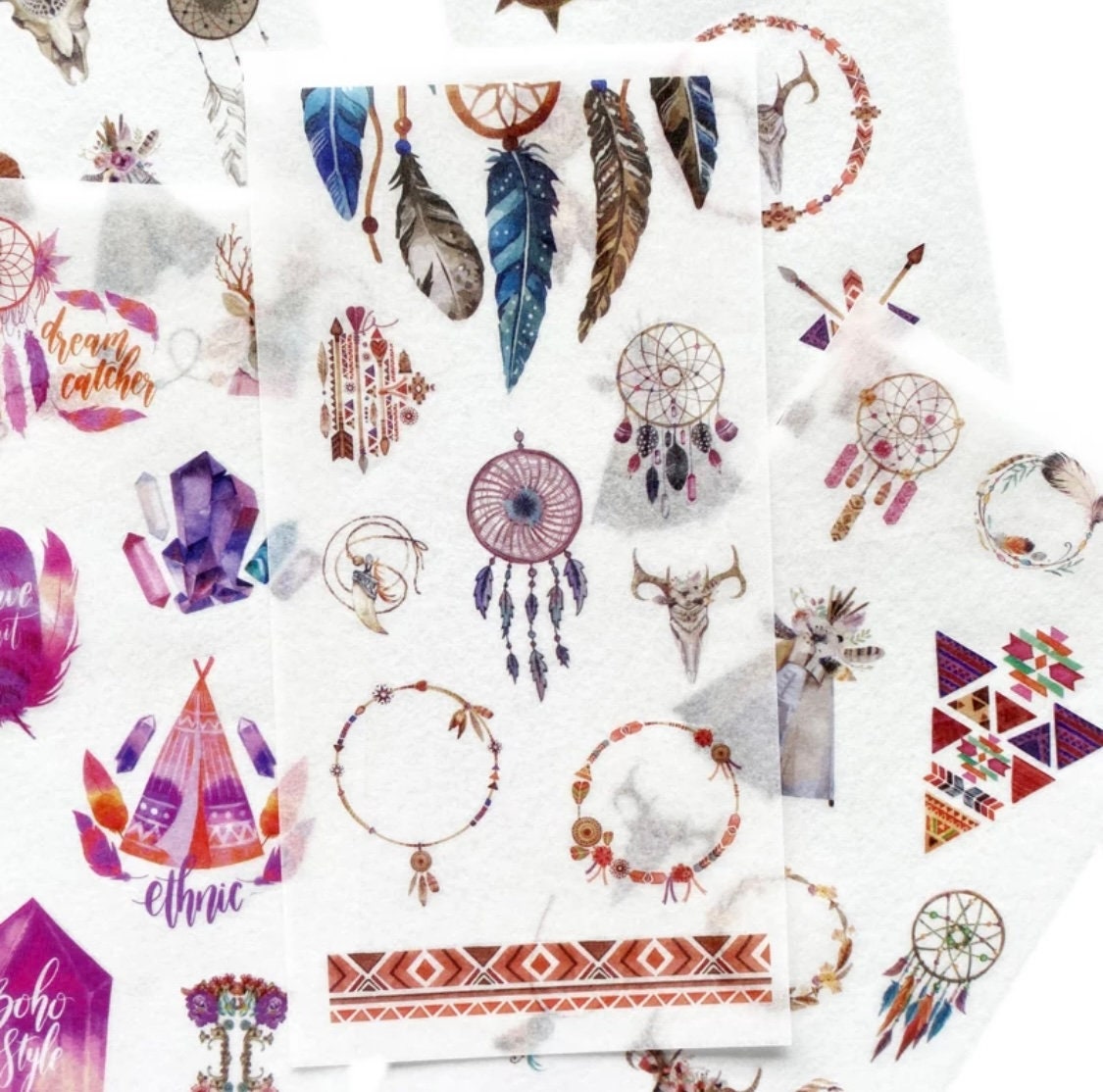 Bohemian Stickers Craft Supplies Scrapbook Supplies | Etsy UK