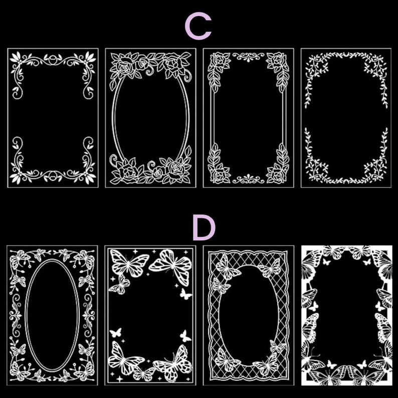 Frame Stickers 8 Aesthetic Metallic Stickers Four Choices - Etsy