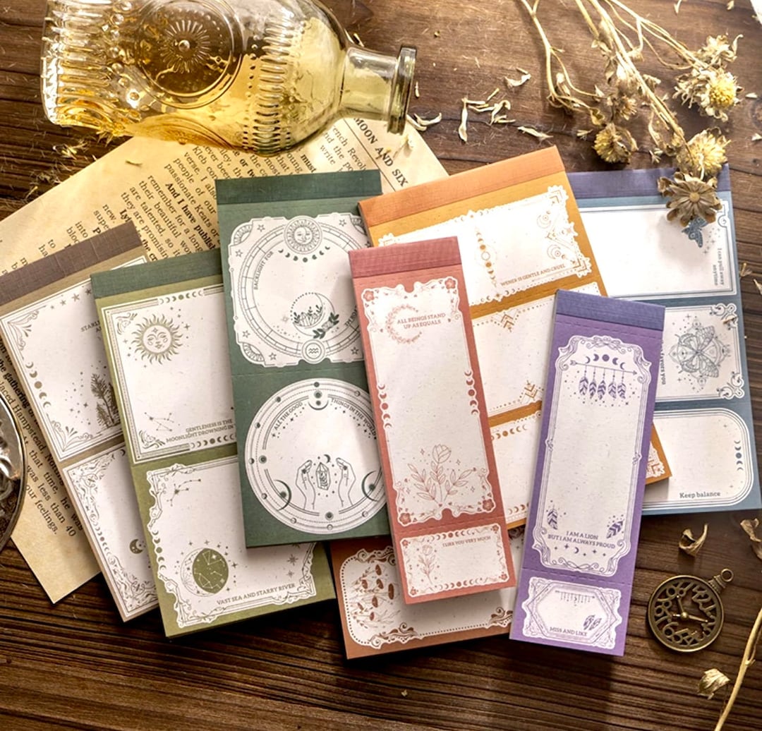 Magic Moon Memo Pad - Decorative Paper - Junk Journalling Supplies - 8 CHOICES - Aesthetic Paper ...