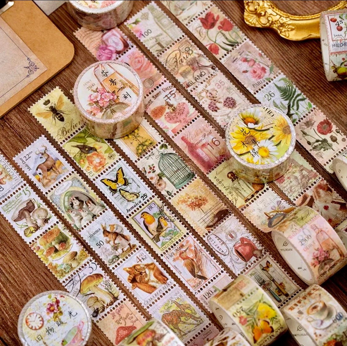 Stamp Sticker Roll 8 Style Choices Retro Sticker Roll - Etsy UK