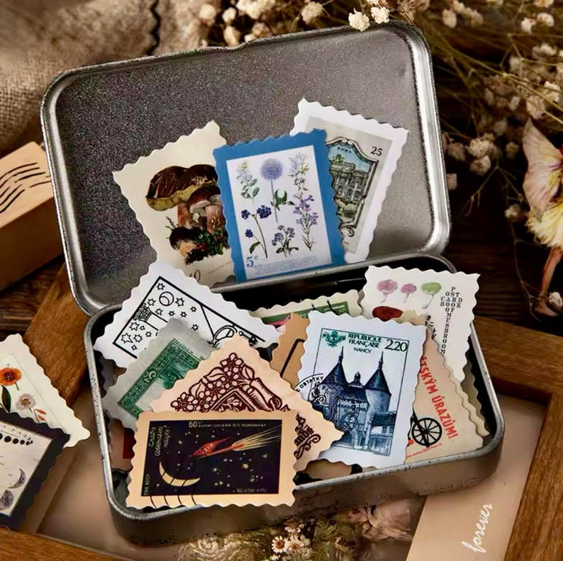 46 Stamp Stickers - 6 Different Themes - Scrapbook Supplies ...