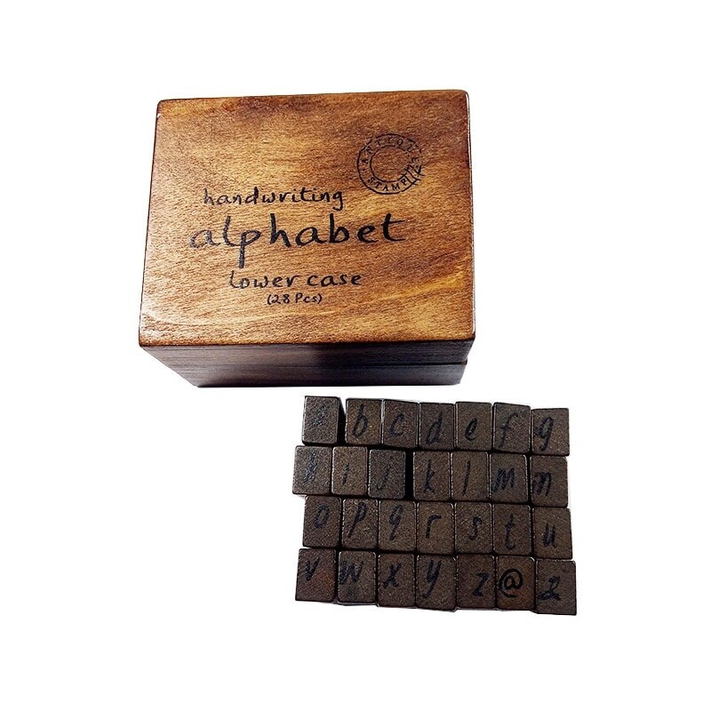 Handwriting Alphabet Stamp Set Letter Stamps in Box Wooden - Etsy