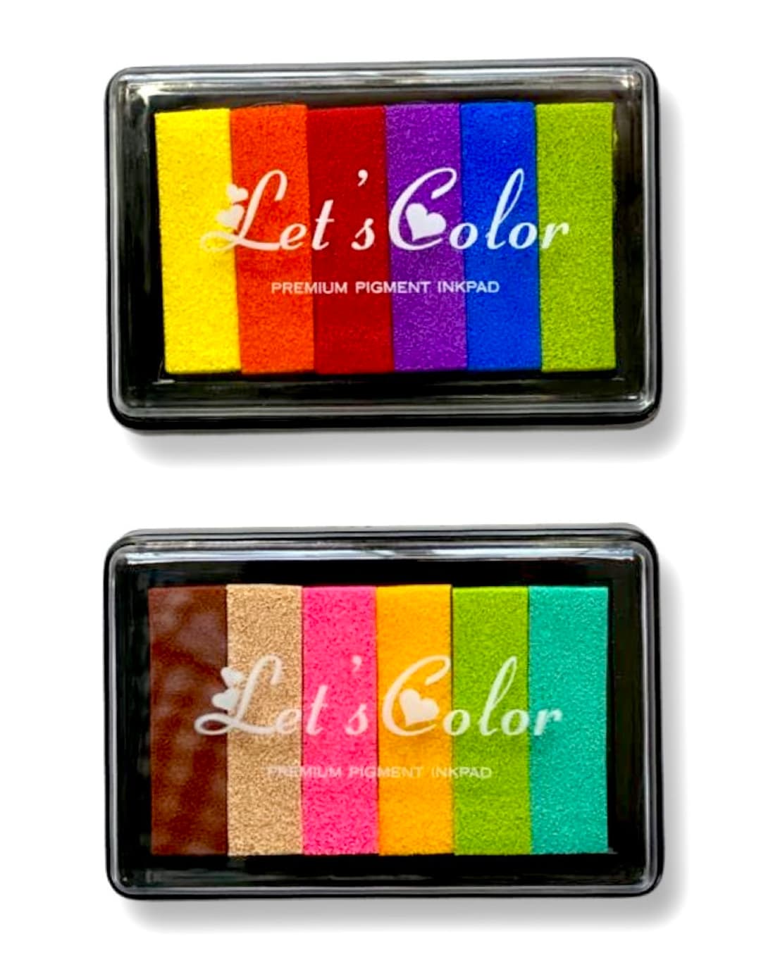 Rainbow Ink Pad - 6 Colour Ink Pad - TWO COLOUR CHOICE - Stamp Ink Pad ...