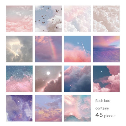 Aesthetic Stickers Cloud Sticker Set Scenery Stickers - Etsy
