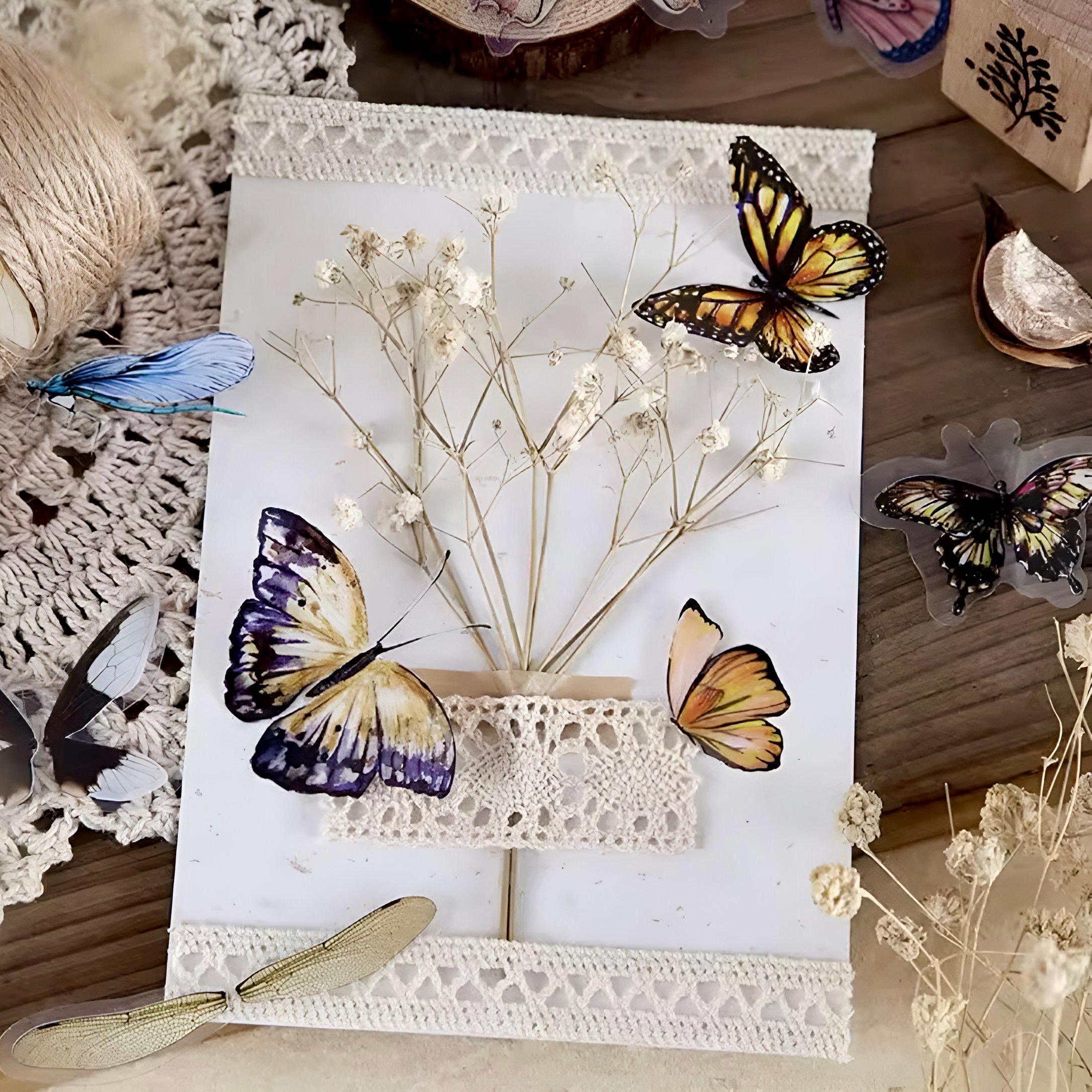 40 Butterfly Stickers - Card Making Supplies - Penpal Embellishments ...