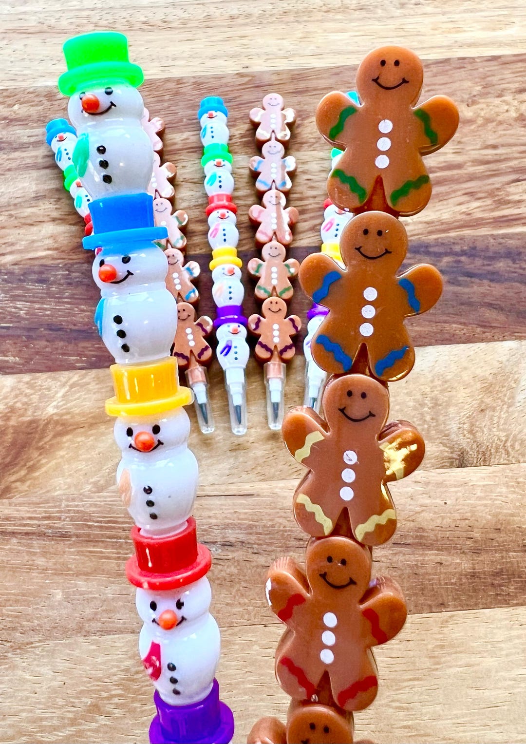 Gingerbread Man & Snowmen Pencils - Stocking Fillers - Christmas Gift ...