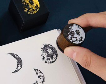 Moon Rubber Stamp | Etsy