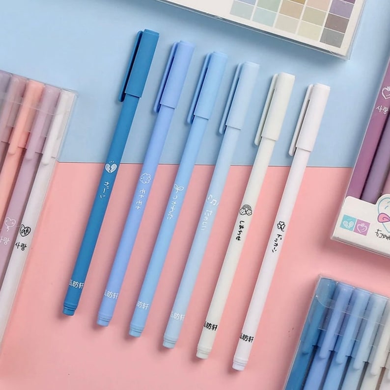 Aesthetic Gel Pens School Supplies Black Ink Gel Pen Set - Etsy