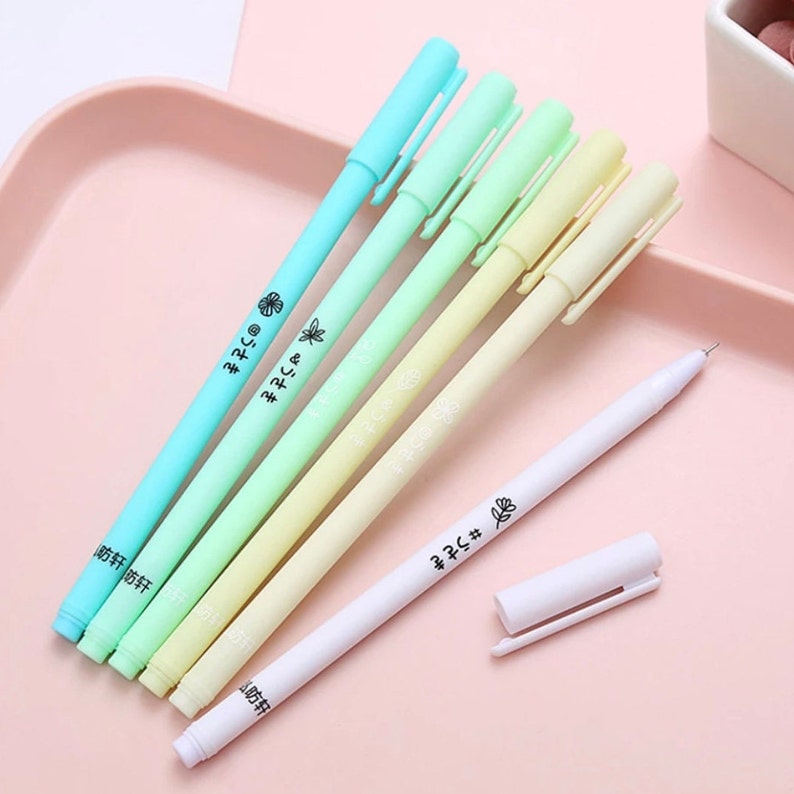 Aesthetic Gel Pens School Supplies Black Ink Gel Pen Set - Etsy