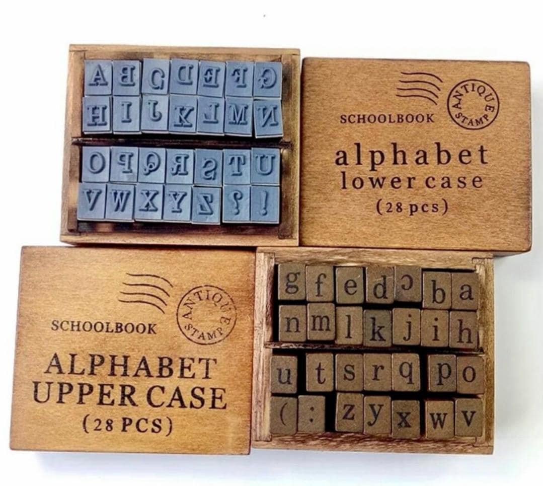 Alphabet Stamps - Number Stamps - Vintage Look Wooden Set - Craft ...