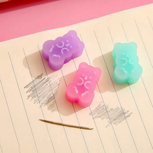 Gummy Bear Erasers 5 Kawaii Rubbers School Supplies Cute Stationery ...