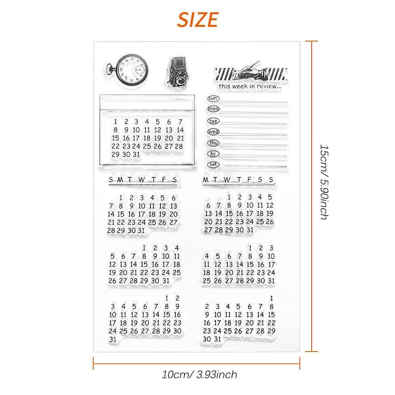 Calendar Stamp Set Monthly Stamps Planner Stamps Craft - Etsy