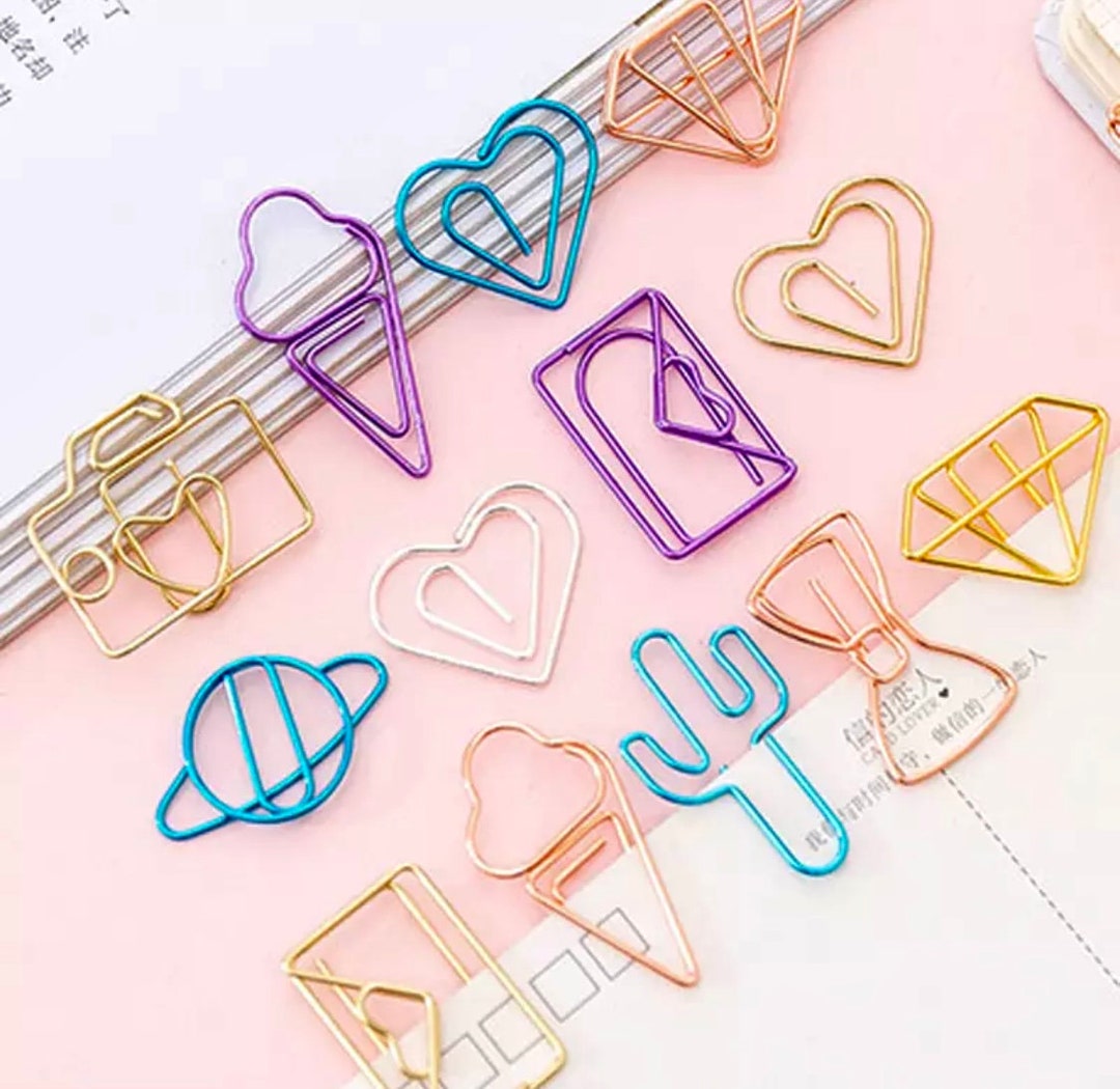 Shaped Paper Clips Journalling Supplies Aesthetic Stationery Kawaii ...