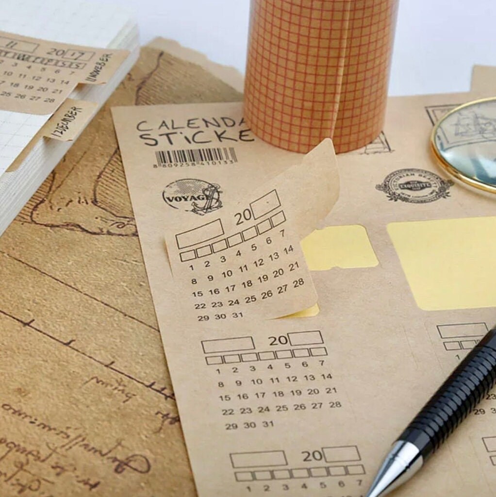 Blank Calendar Stickers Planner Stickers Journal Supplies - Etsy UK