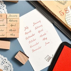 Month Stamps - Diary Supplies - Planner Stamps - Cursive Monthly Stamps ...