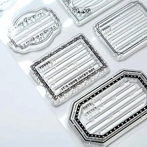 Diary Stamp Set - Label Stamps - Journalling Supplies - Scrapbook ...