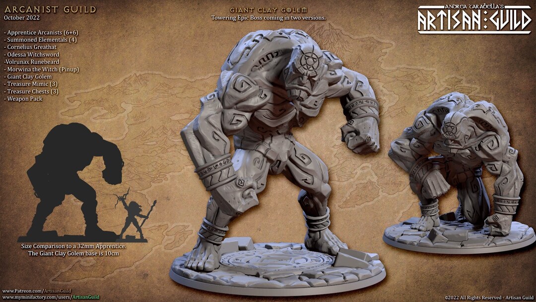 Clay Golems, HUGE , Artisan Guild , Tabletop RPG , Dnd , Pathfinder ...