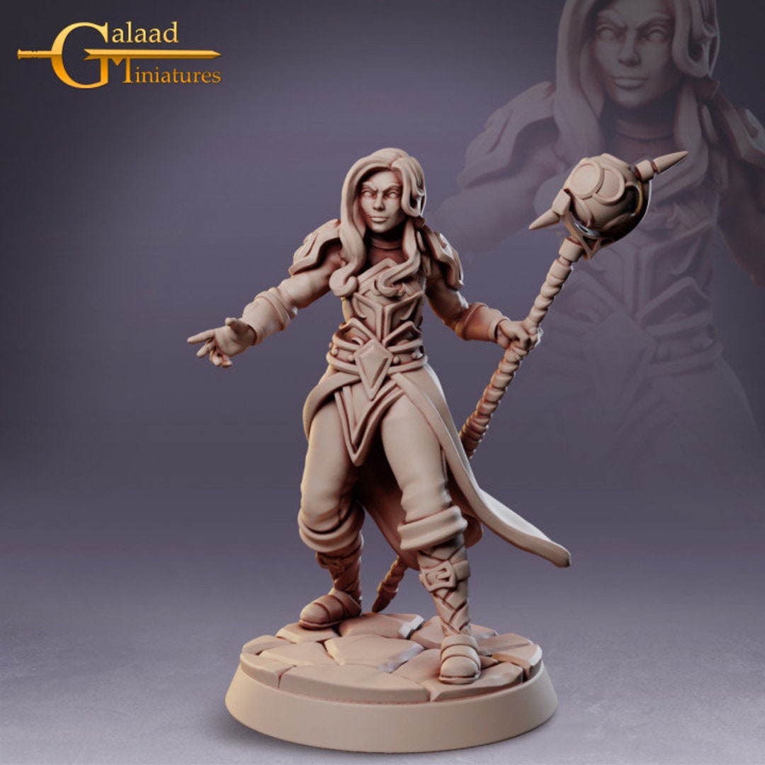 Human Female Mage, Wizard, Warlock, Sorcerer , Galaad Miniatures ...
