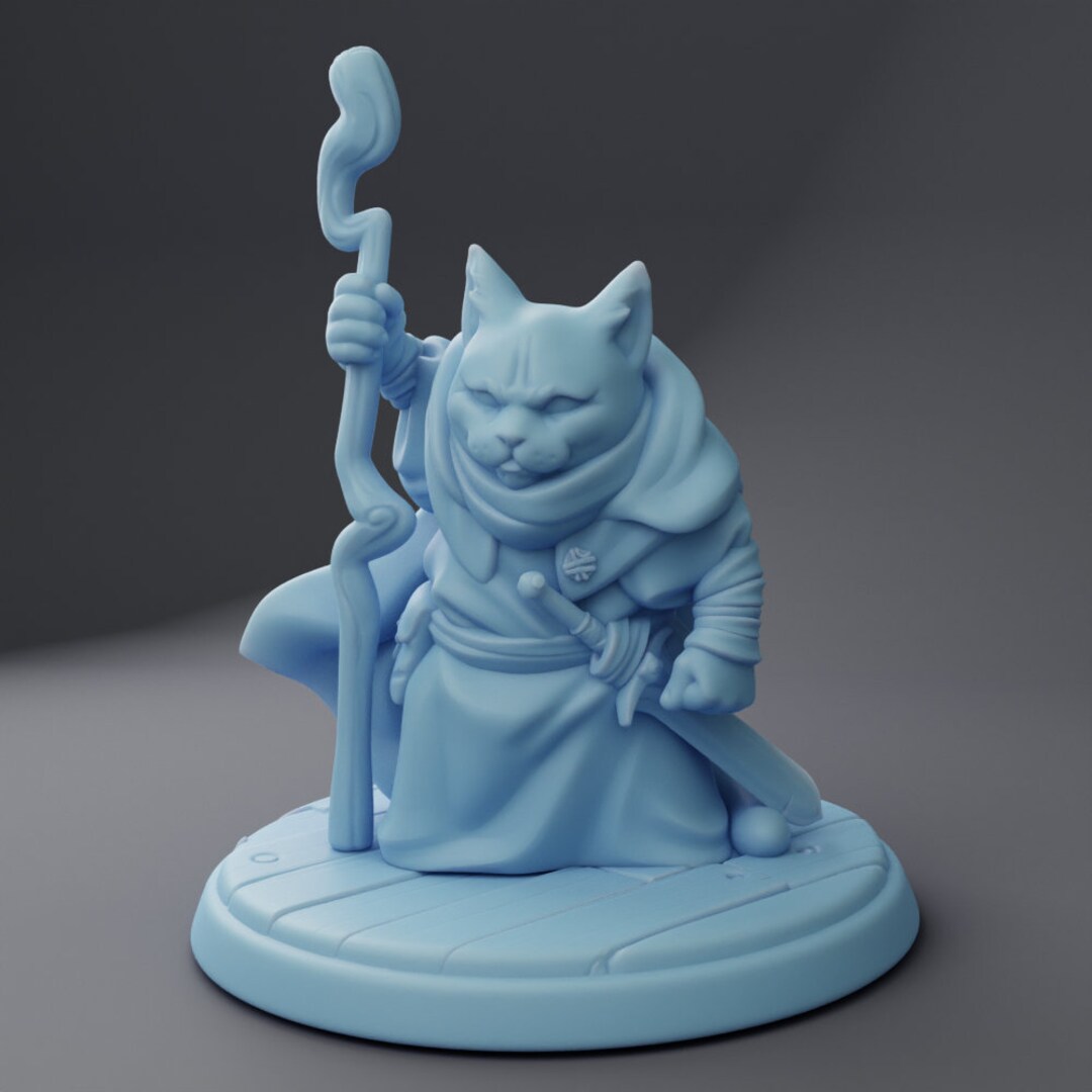 Cat Monk 3d Printed Miniature, the Female Orc Forge Cleric , Twin ...