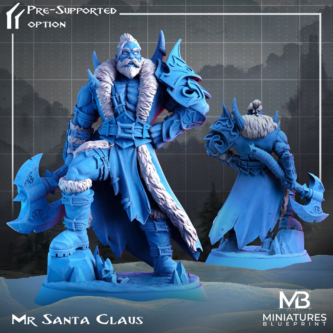 Santa Claws, Barbarian , Tabletop RPG , Dnd , Pathfinder , 3D Printed ...