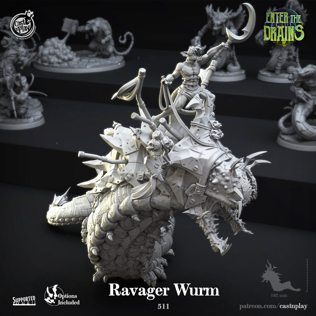 Purple Worm , Castnplay , Tabletop RPG , Dnd , Pathfinder , 3D Printed ...