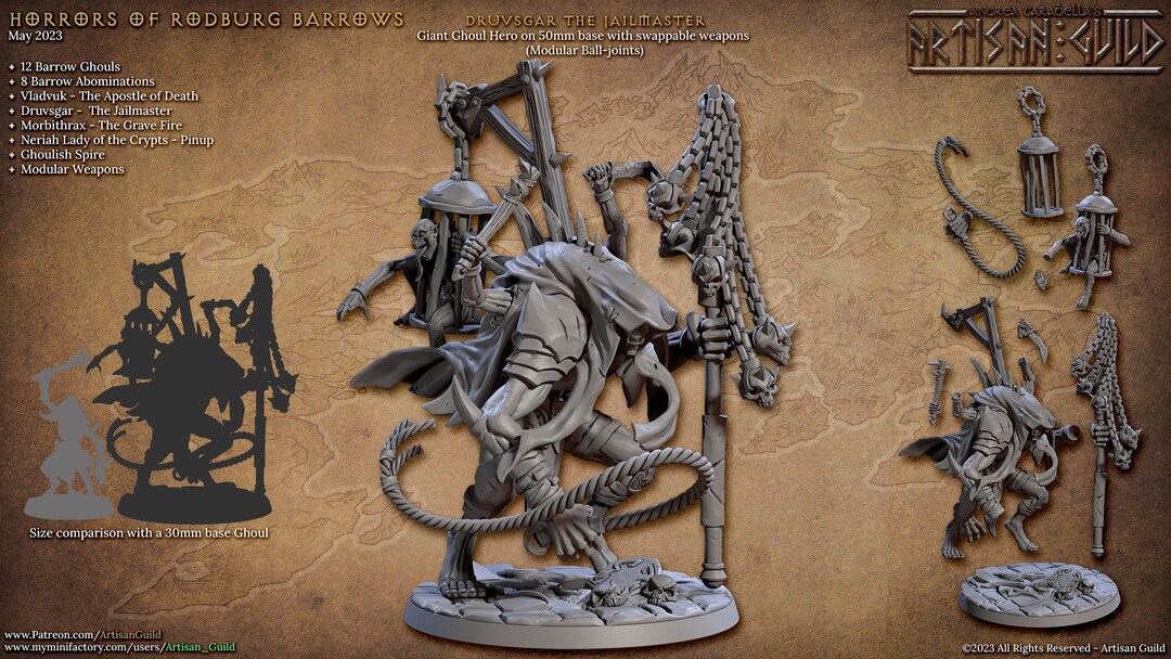 Undead Jailer, 3D Printed Miniatures, Artisan Guild, Monster, Dnd Mini ...