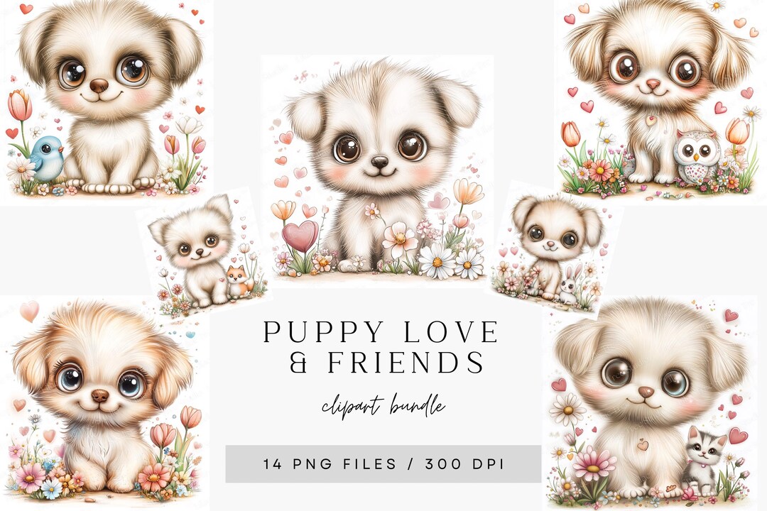 Puppy PNG Clipart Bundle, High Resolution Dog Images for Crafting ...