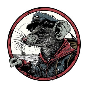 Sea Captain Mouse Illustration: SVG, PNG, PSD Digital File - Etsy
