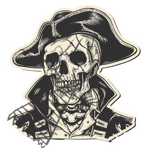 Pirate Skull SVG | Vintage Captain Skeleton Illustration PNG, PSD ...