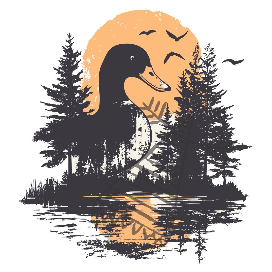 Sunset Duck Silhouette SVG & PNG – Nature Outdoor and Hunting, Rustic ...