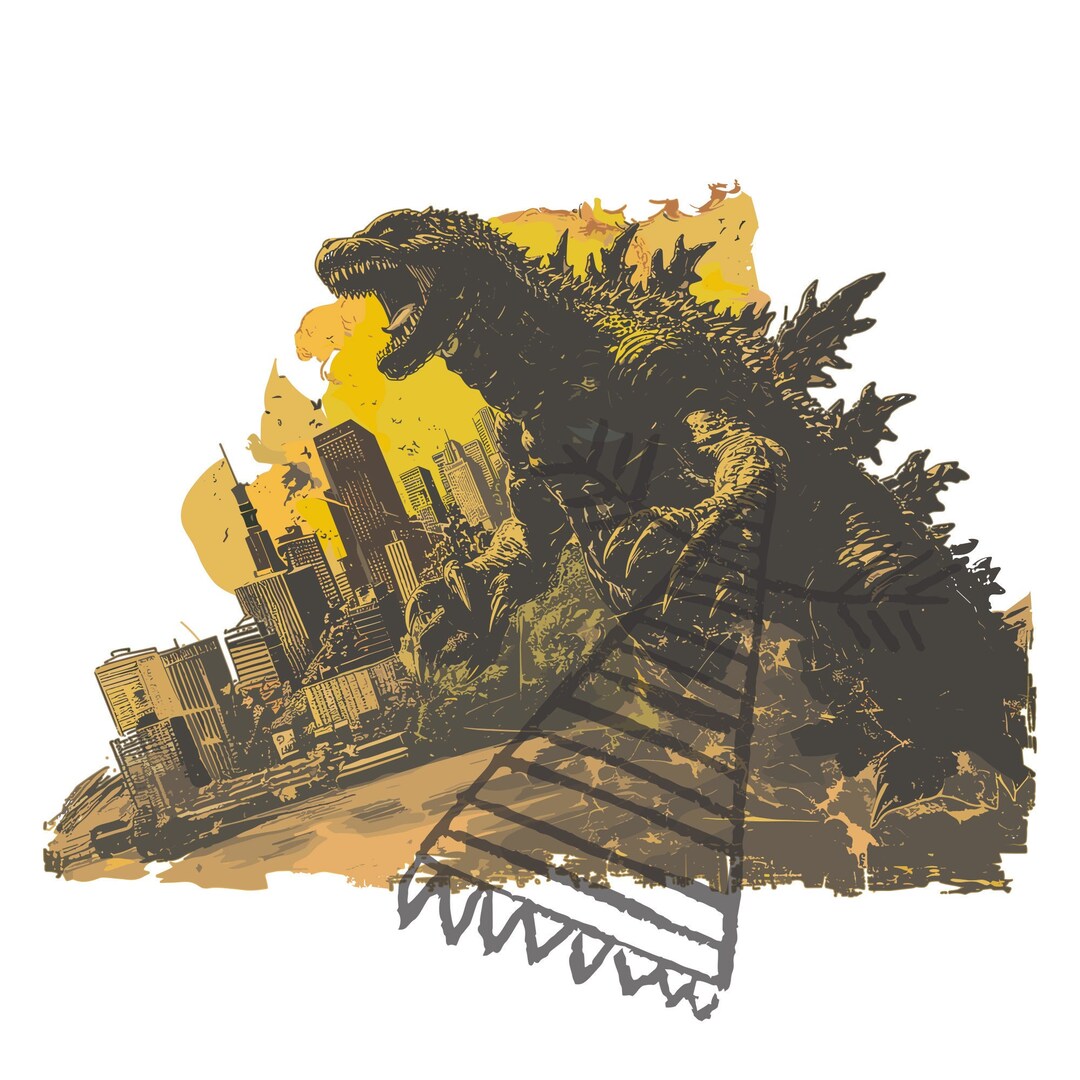 Godzilla Attack PNG | SVG, PSD Digital File | High-quality Artwork for ...