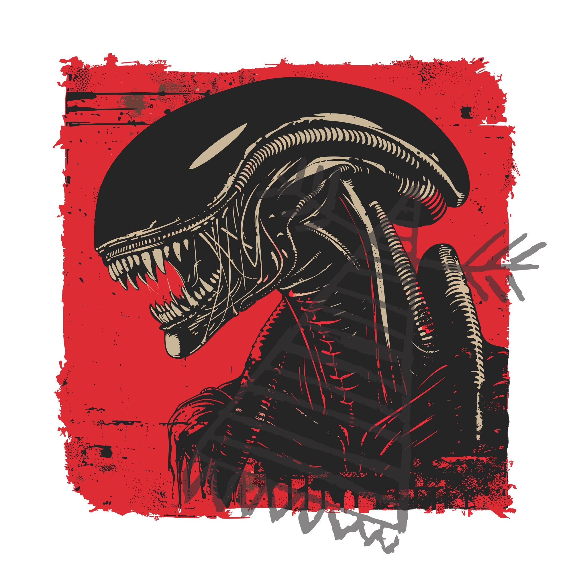 Alien Xenomorph PNG SVG, PSD Digital File High-quality Artwork for ...