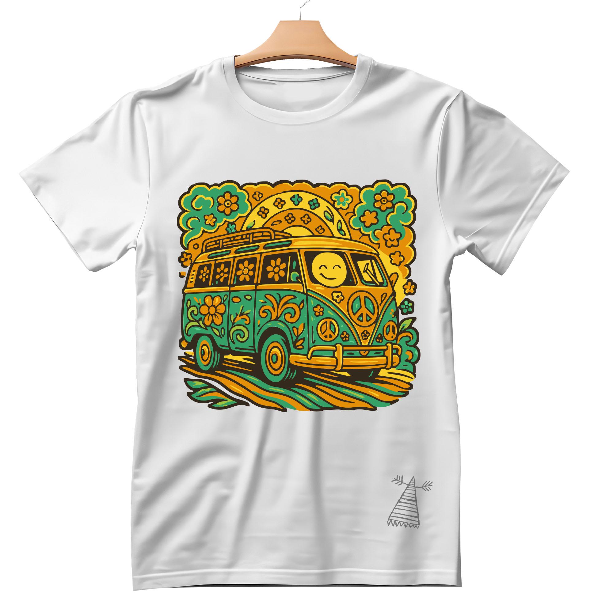 Retro Hippie Van Clipart: Groovy Peace Bus SVG PNG PSD - Etsy