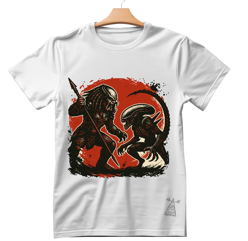 Alien Vs Predator Sci-fi Battle Art (svg, Png, Jpg, Psd) (digital ...