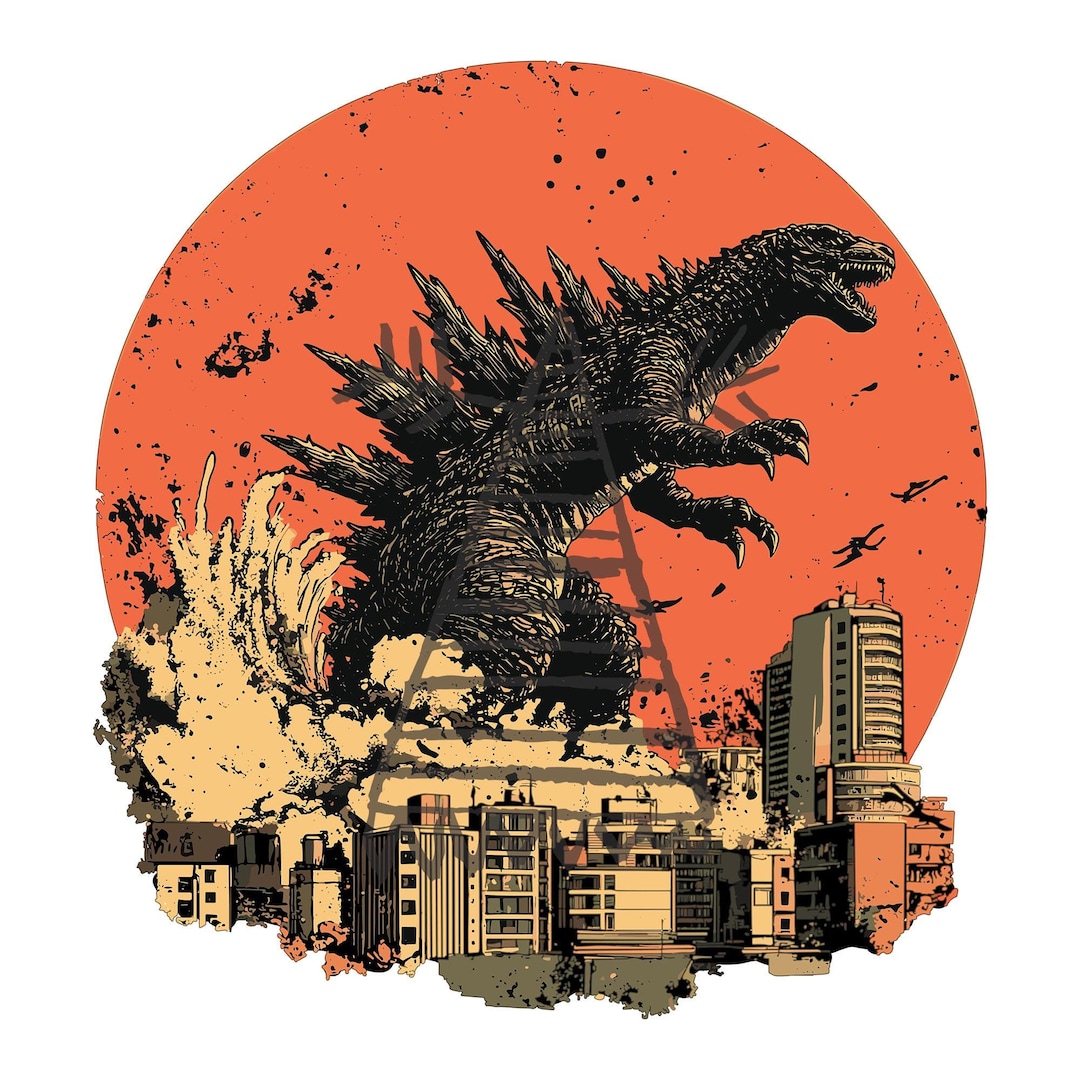 Godzilla City Attack Clipart Monster Design Svg Png Psd Digital