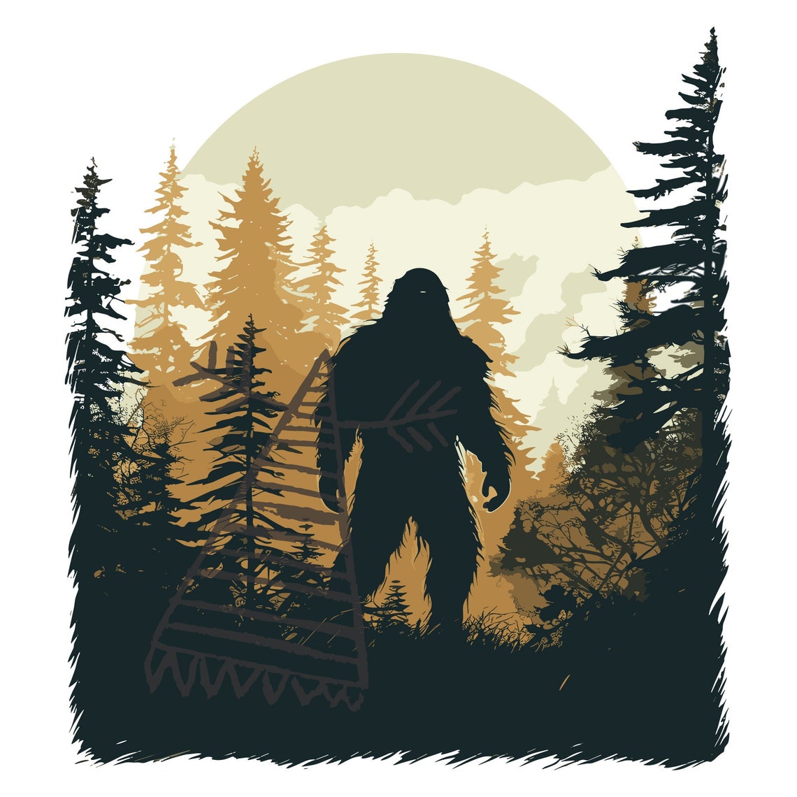 Bigfoot SVG Yeti Sasquatch PNG PSD Digital File High-quality Artwork ...